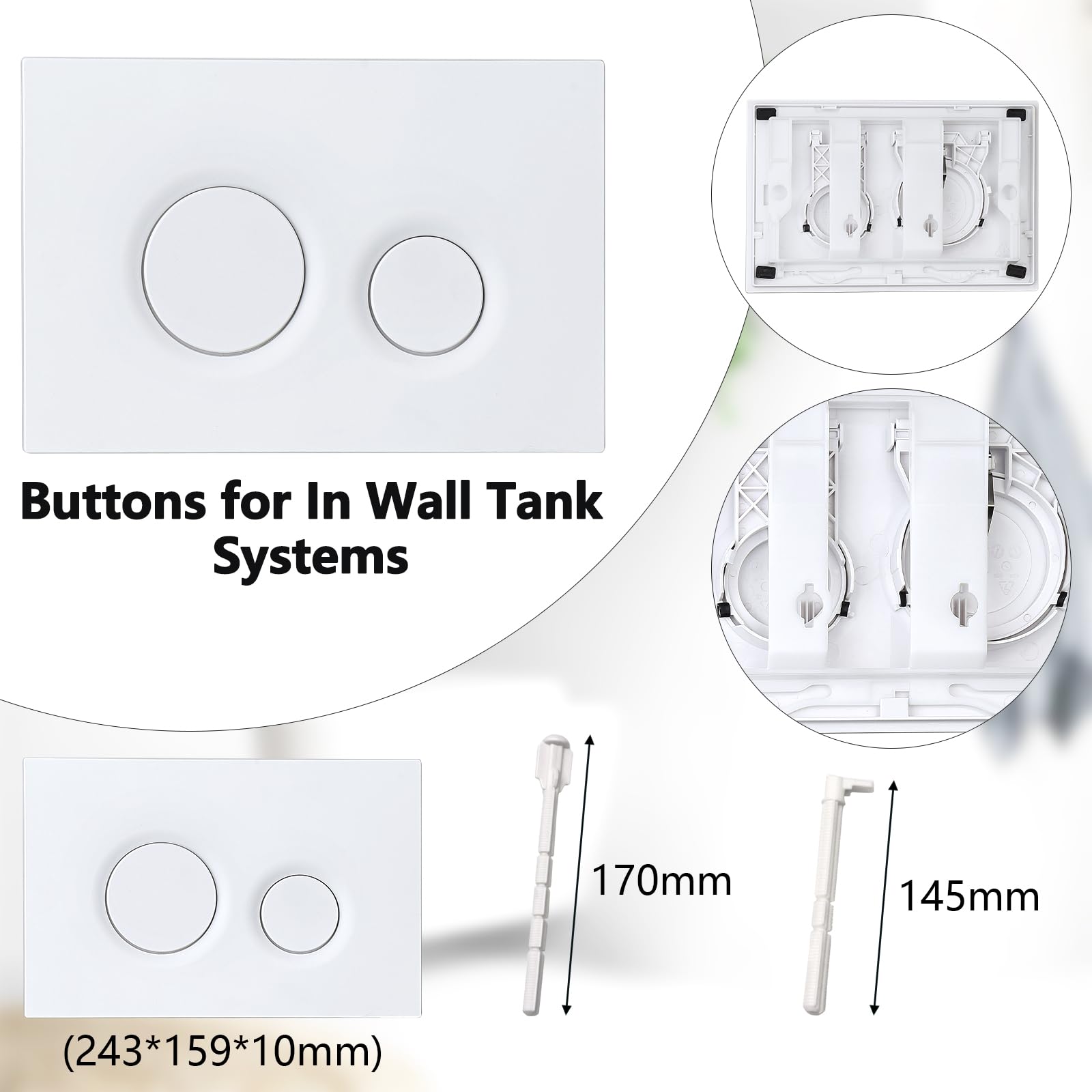 YT930-WH Basic Round Push Plate, White