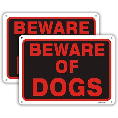Amazon.com : Beware of Dog Sign, Metal Warning The Dogs Signs for Fence ...