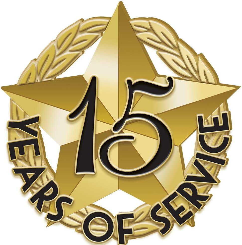 Amazon.com: 15 Years of Service Pin, 15 Years of Service Lapel Pin ...