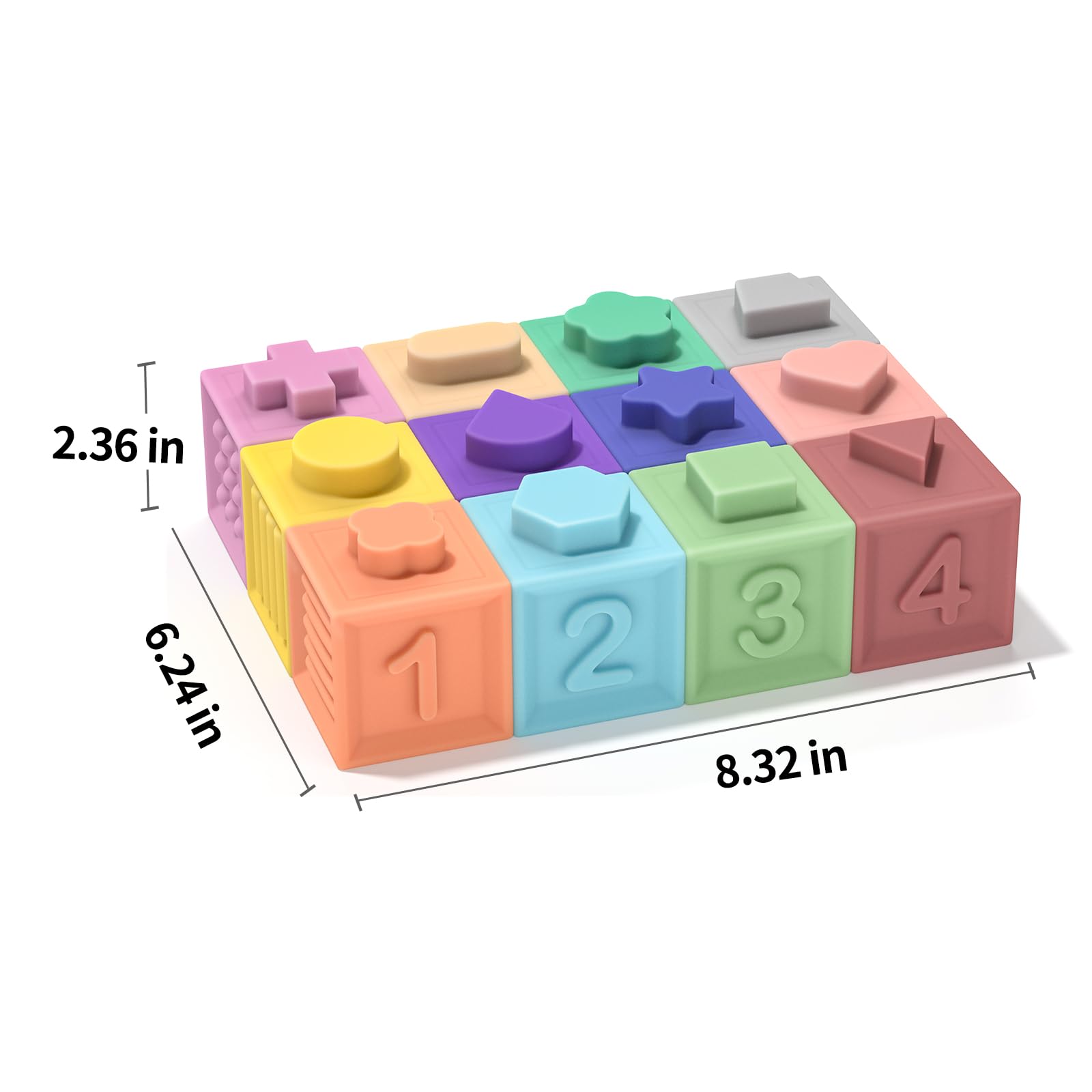 Snapklik.com : TEMI Baby Toys Blocks, Soft Stacking Building Blocks ...