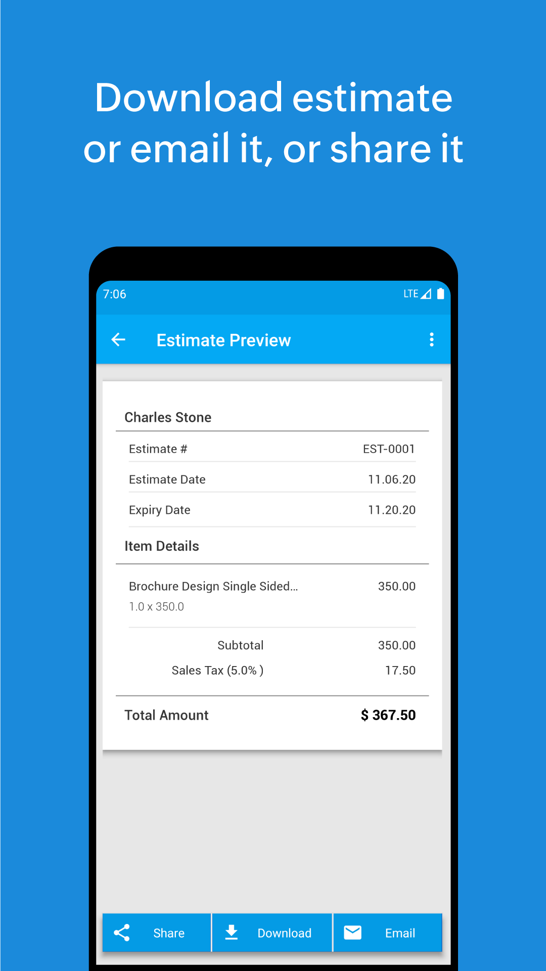 Free Estimate Generator:Amazon.ca:Appstore for Android