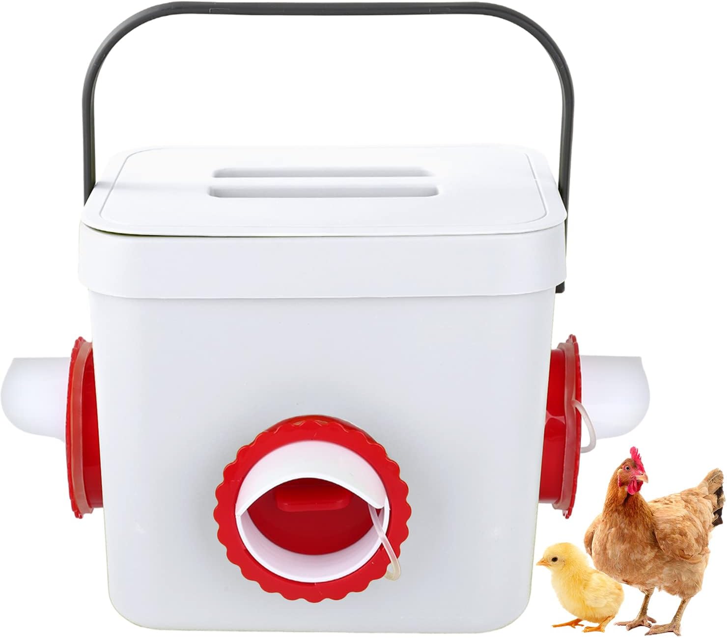 Amazon.com : CONGDAREN Chicken Feeder with 3 Ports No Waste Chick 10lb ...