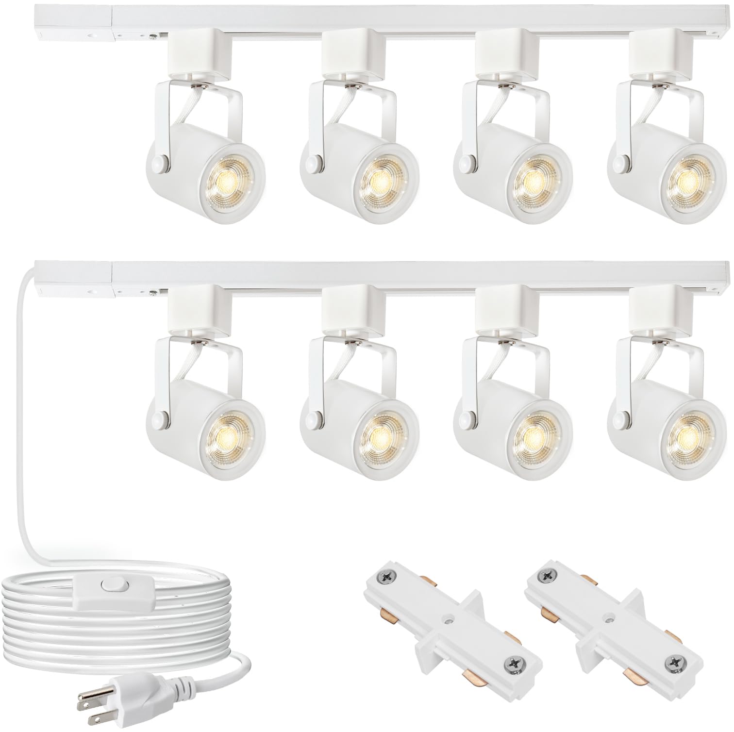 TuyuBEE Plug in Track Lighting with Power Cord, 8-Light GU10 Track ...