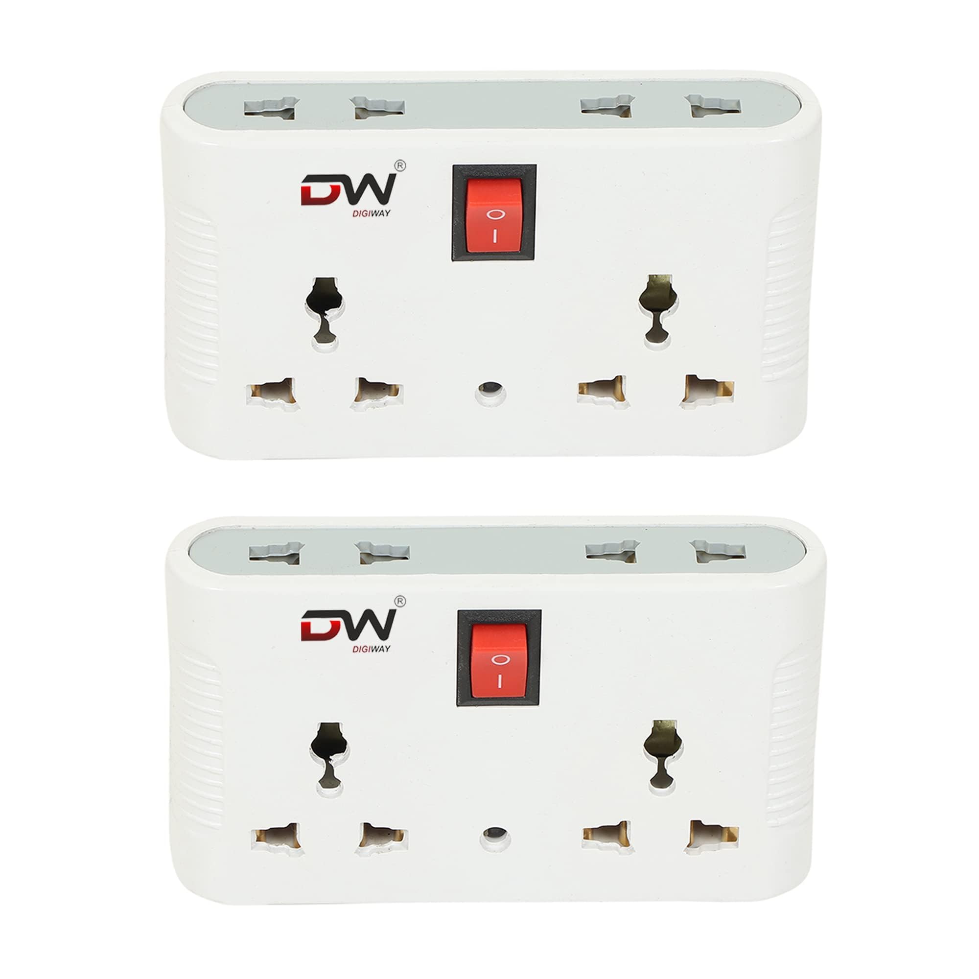 Digiway 3 pin Multi Plug Point | Cordless Wall Socket, Universal Sockets and 1 Switches (White ...