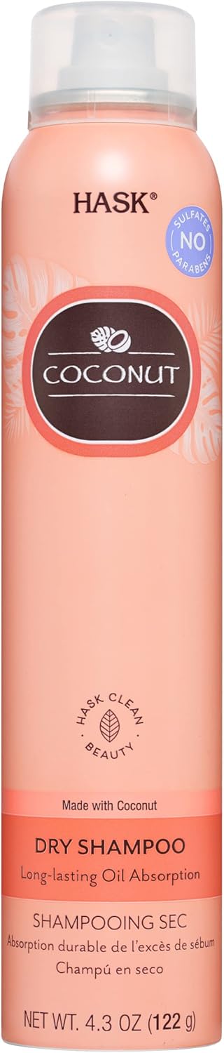 HASK, Shampoo en Seco, con Coco, Limpia sin Agua, Absorbe Grasa, Libre ...
