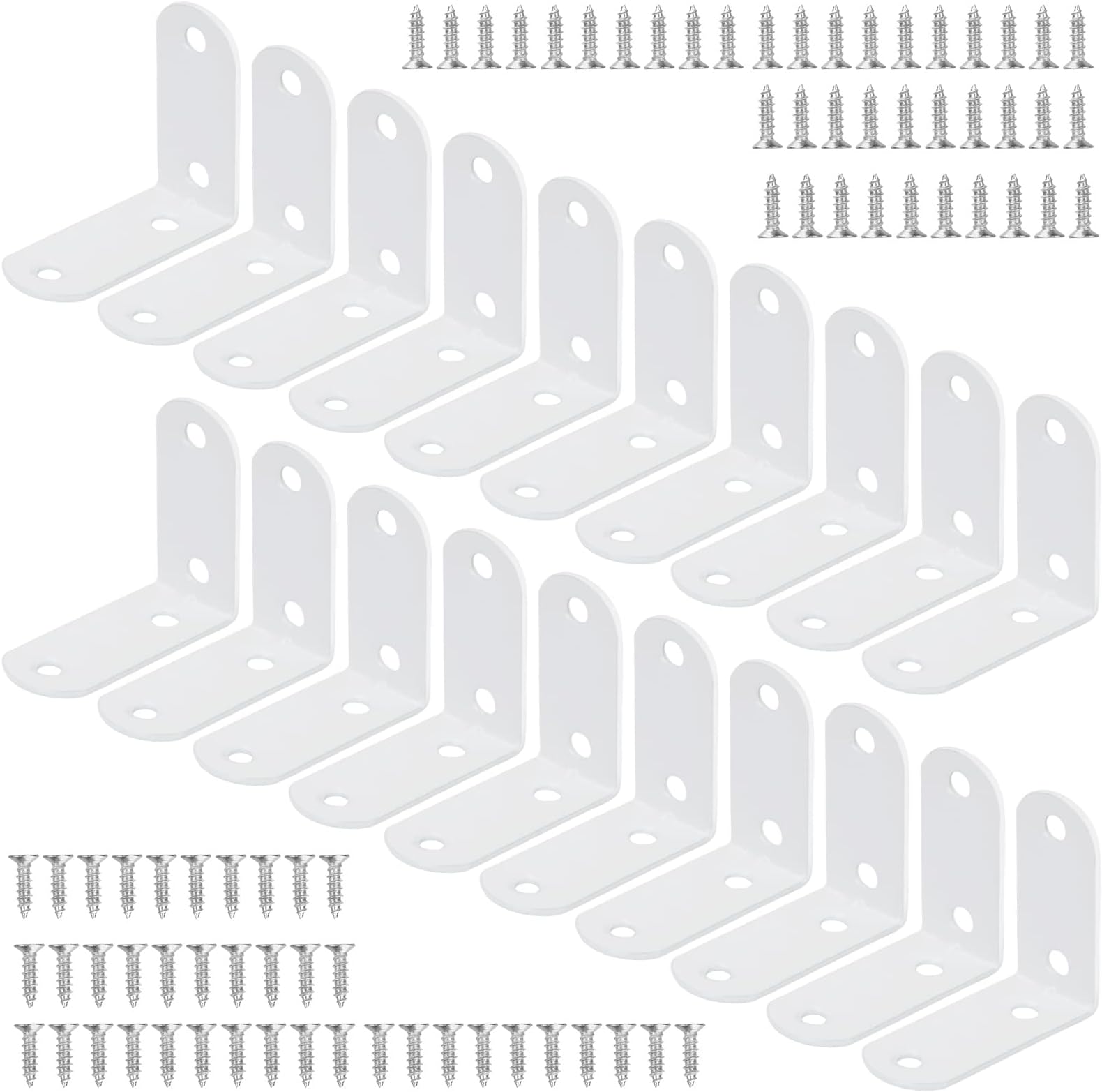 50 PCS White Plastic Corner Brackets, L Shape Right Angle Brackets ...