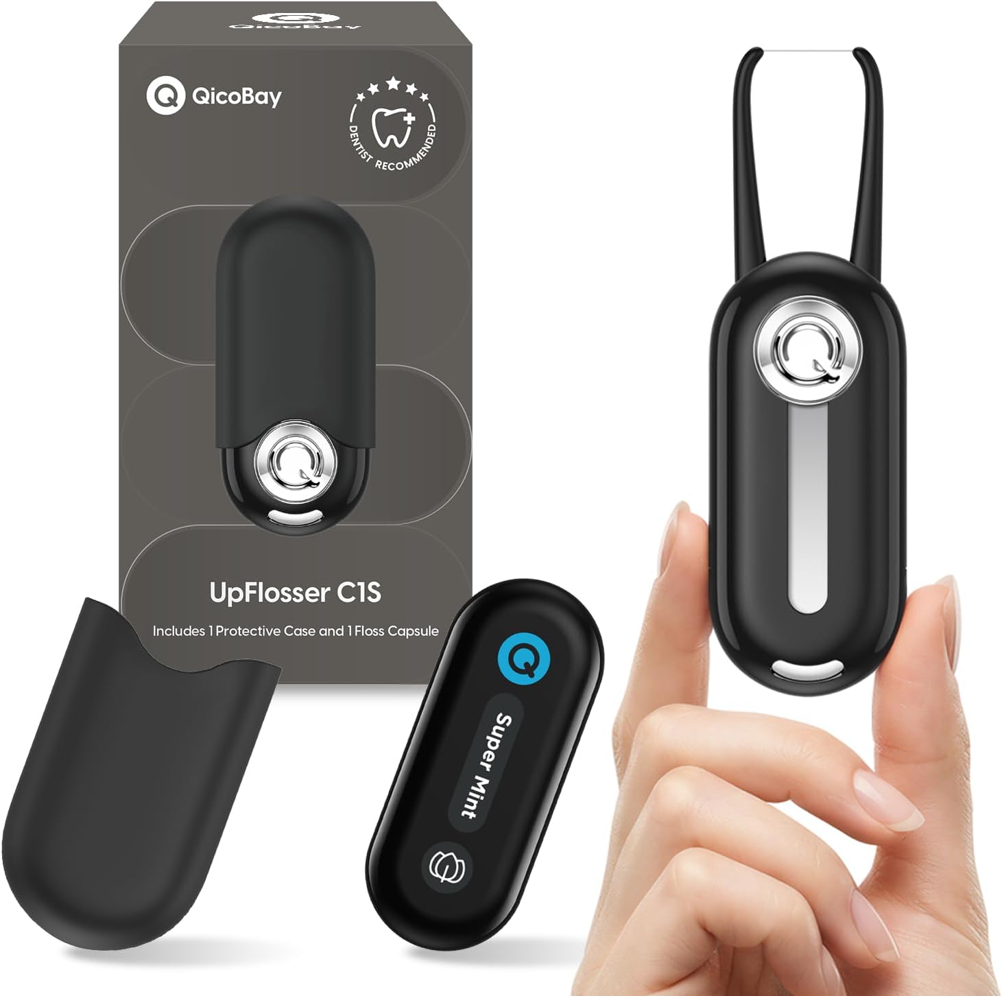 Amazon.com : QicoBay UpFlosser C1S Reusable Auto-Restringing Flosser ...
