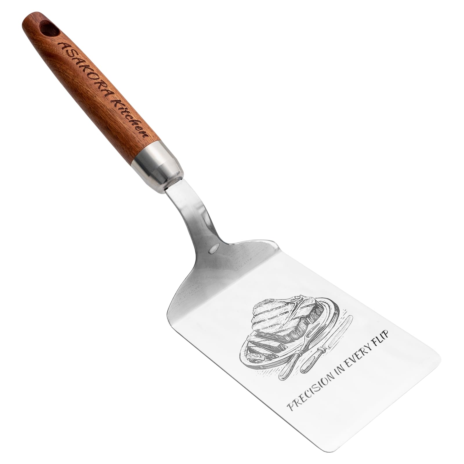 Amazon.com: Personalized Metal Spatula Beveled Edges with Strong Wooden ...