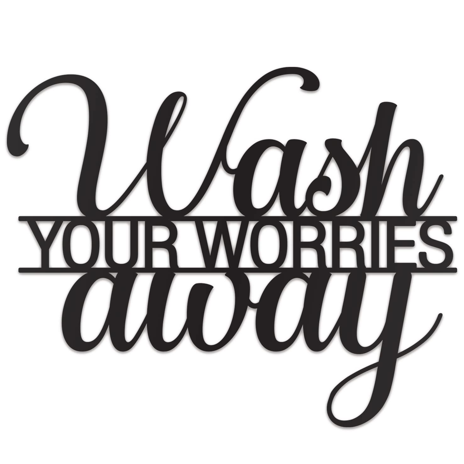 Amazon.com : Vivegate Wash Your Worries Away Sign Metal Wall Decor - 14 ...