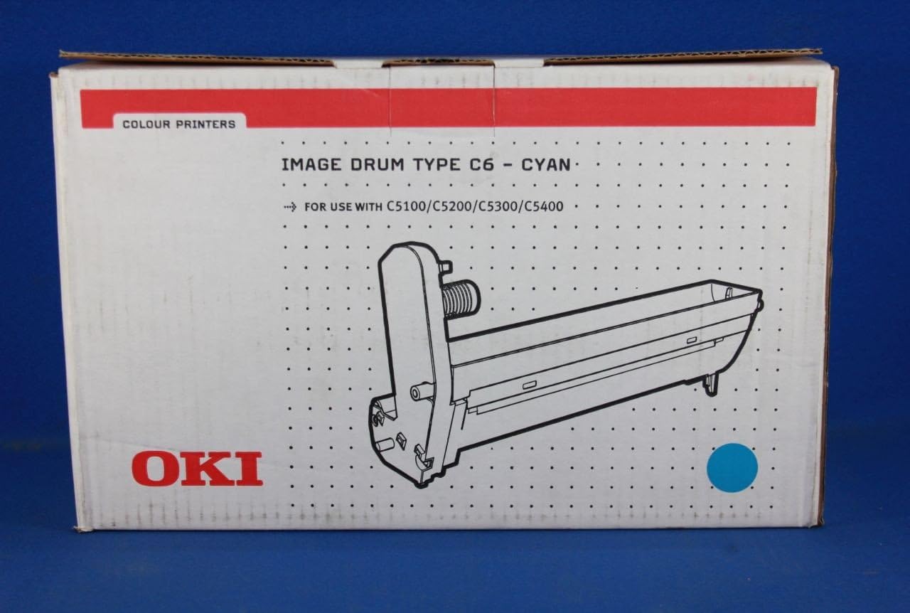 Oki colour laser printer drum unit kit C6 cyan blue 42126607 C5100n ...