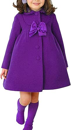 Amazon.com: HBDesign Cute Imitation Wool Bowknot Girl Overcoat Dress ...