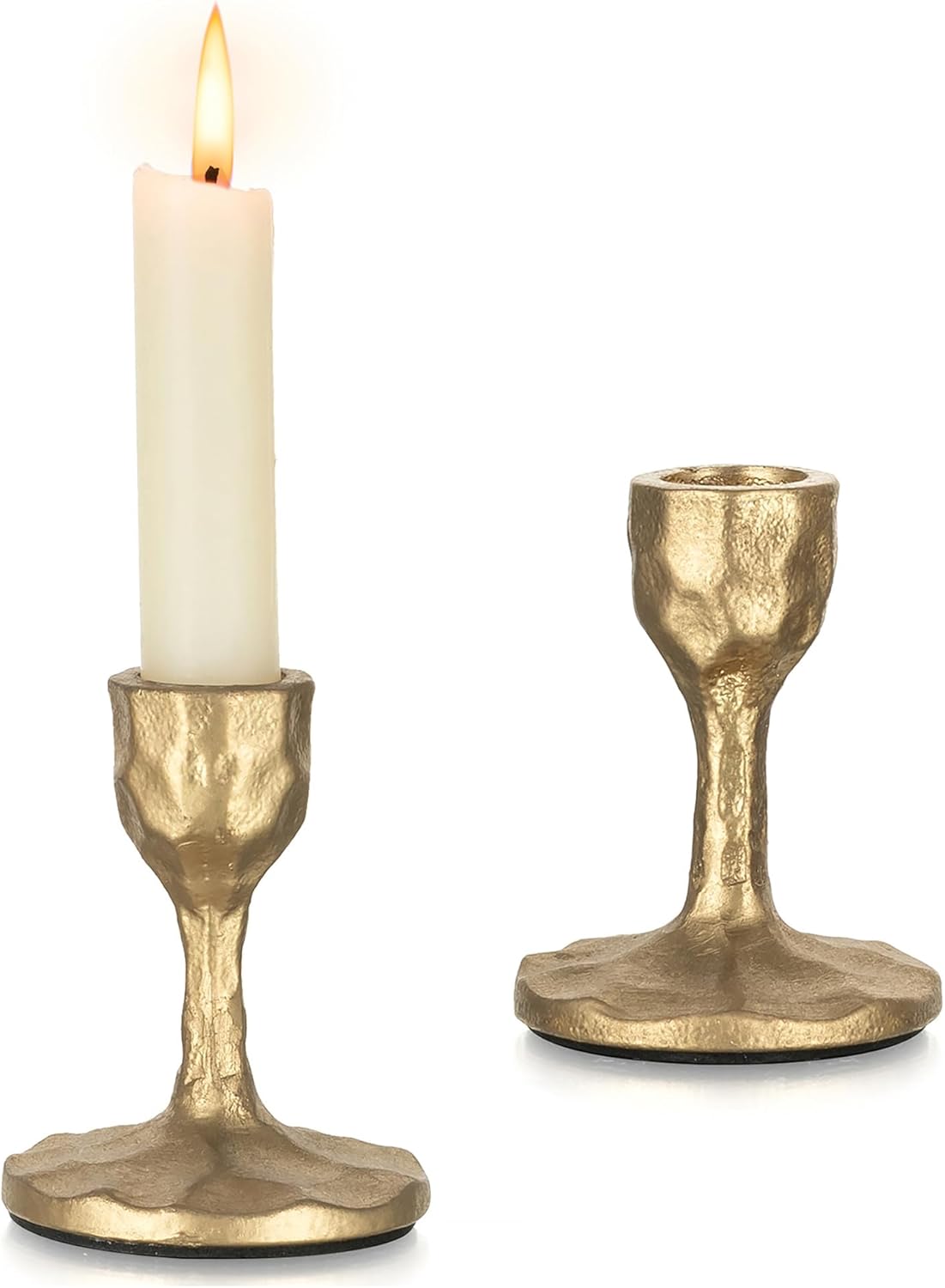 Amazon.com: Inweder Antique Brass Candlestick Holders: Cast Iron Taper ...