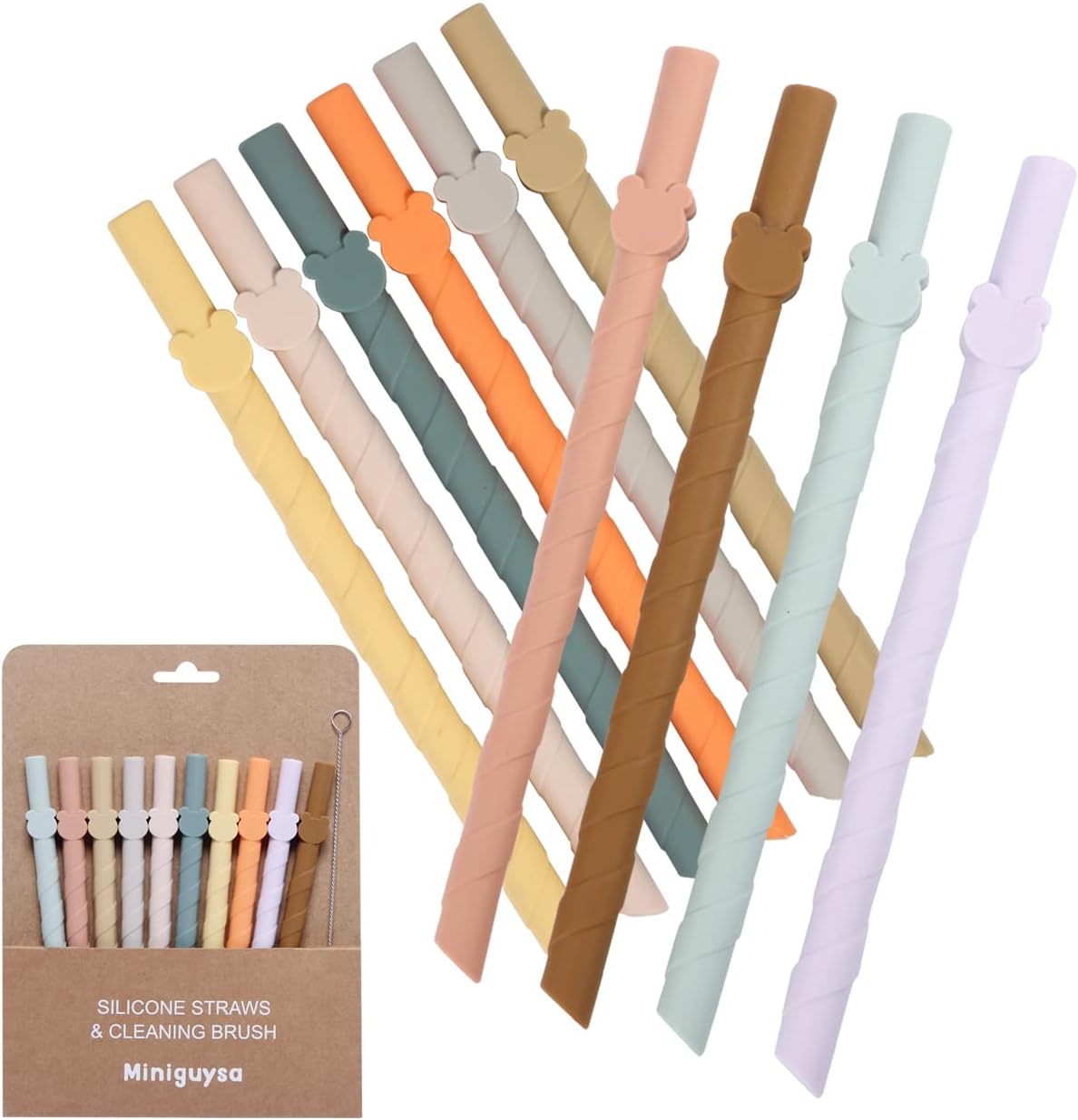 Amazon.com: Reusable Silicone Straws for Toddlers & Kids - 12 pcs ...