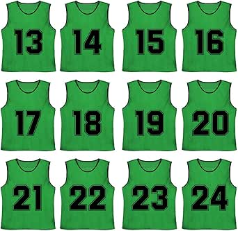 Amazon.com: TopTie 12-Pack Numbered Scrimmage Pinnies Sports Vests Team ...
