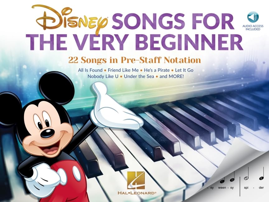 Disney Songs for the Very Beginner: 22 Songs in Pre-Staff Notation ...