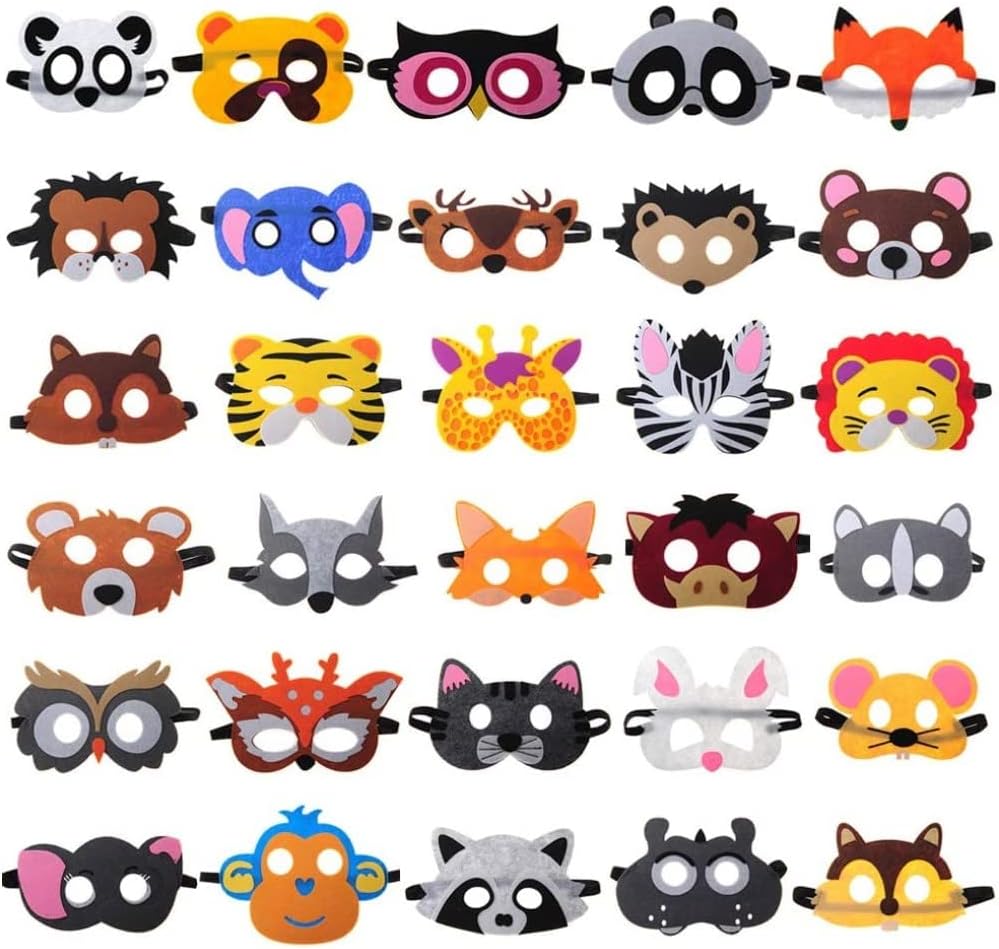 COSORO 25 Kids Eva Foam Animal Masks for Party Bag Fillers,Masquerade ...