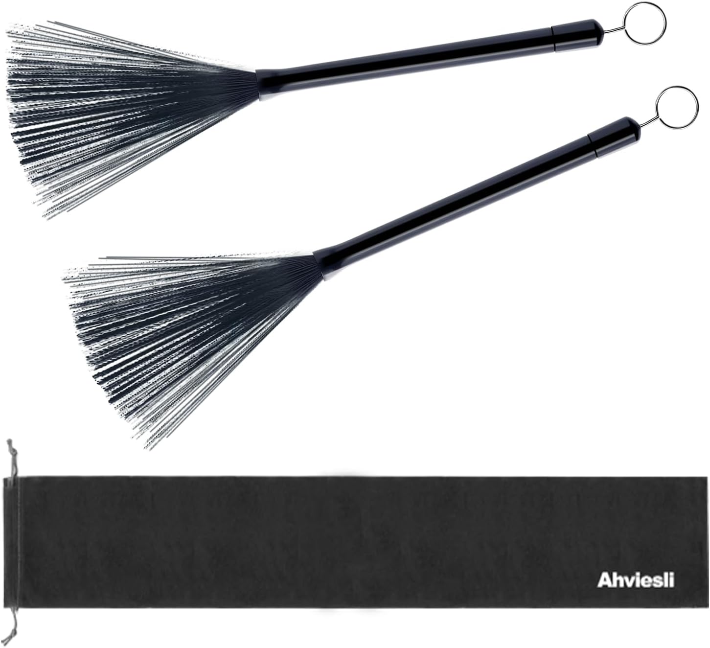 Amazon.com: 1 Pair Ahviesli Drum Brushes Retractable with Rubber ...