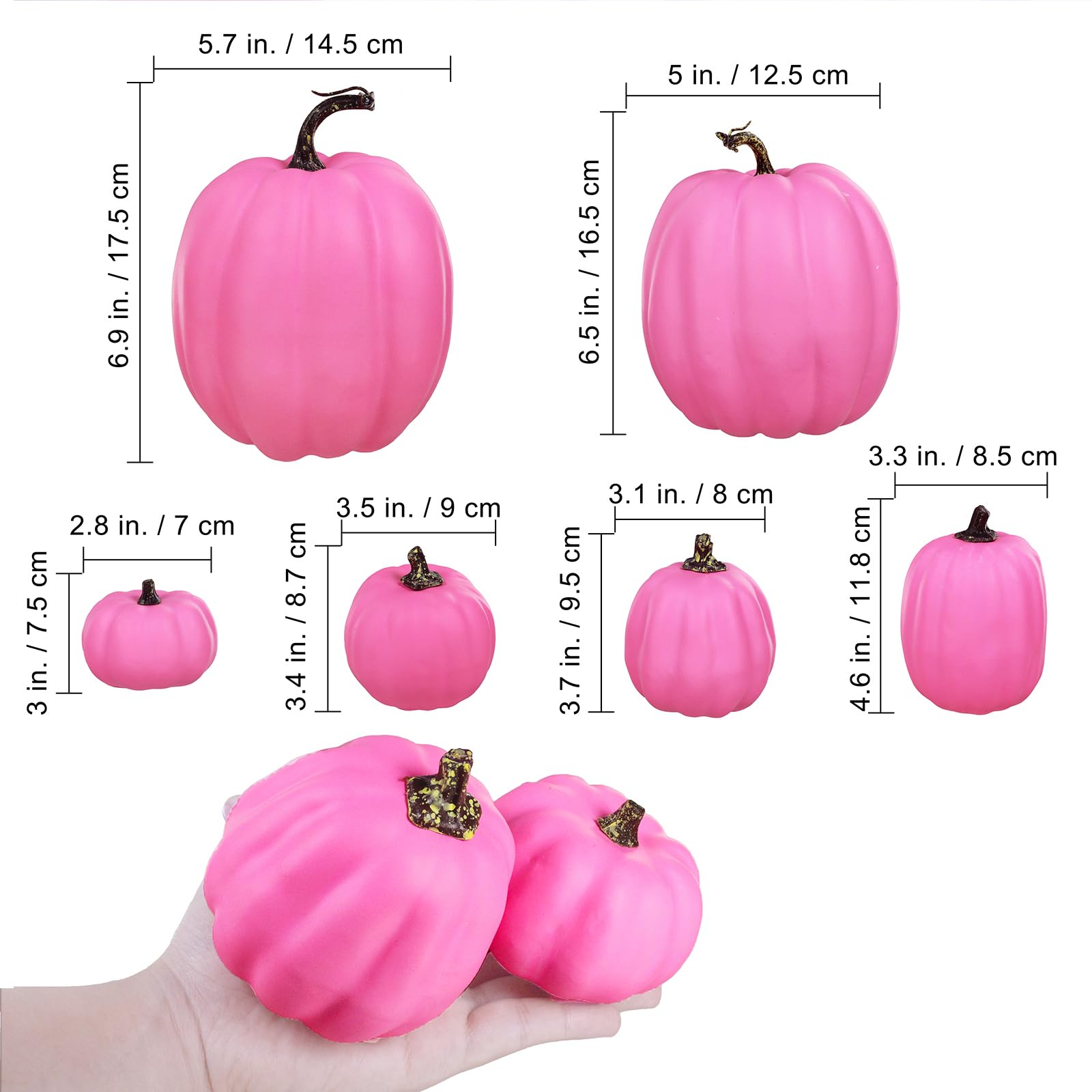 Fall Decorating Foam Pumpkins 8-Piece Artificial Pumpkin Set With Paint ...