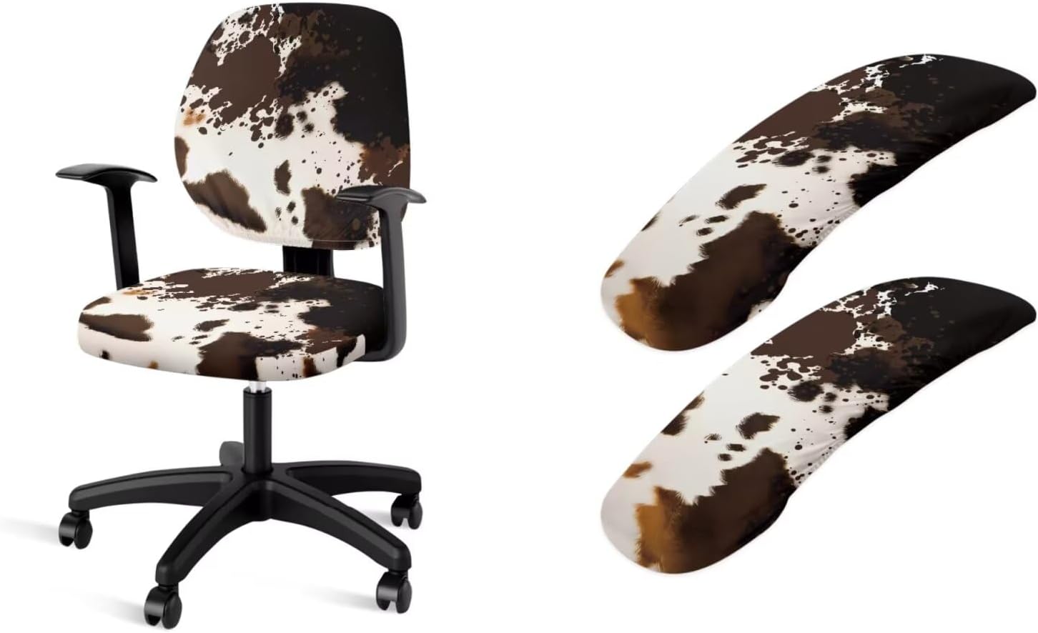 Amazon.com: Eheartsgir Brown Cows Office Chair Cover with Armrest ...