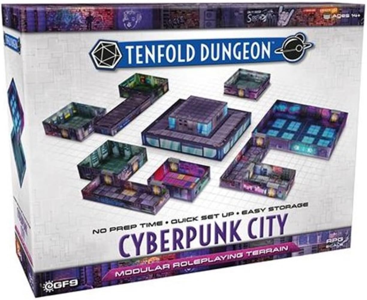 Amazon.com: Gale Force Nine Tenfold Dungeon Cyberpunk City Modular ...