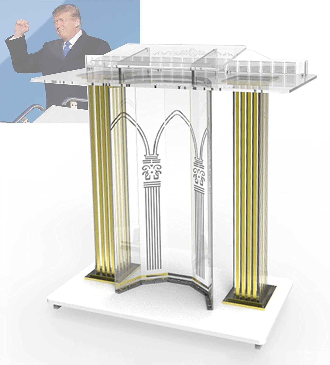 Buy Luxurious Acrylic Podium,Podium with Casters Podium,Floor Standing ...