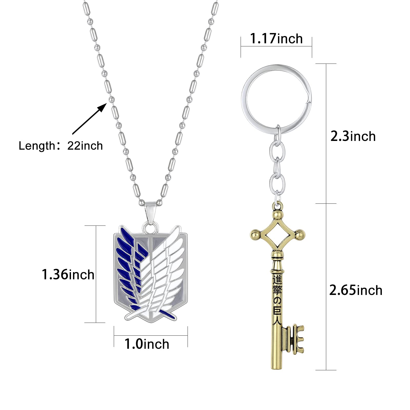 Buy Qerrassa Anime Necklace for Men Women BFF Couple Attack On Titan ...