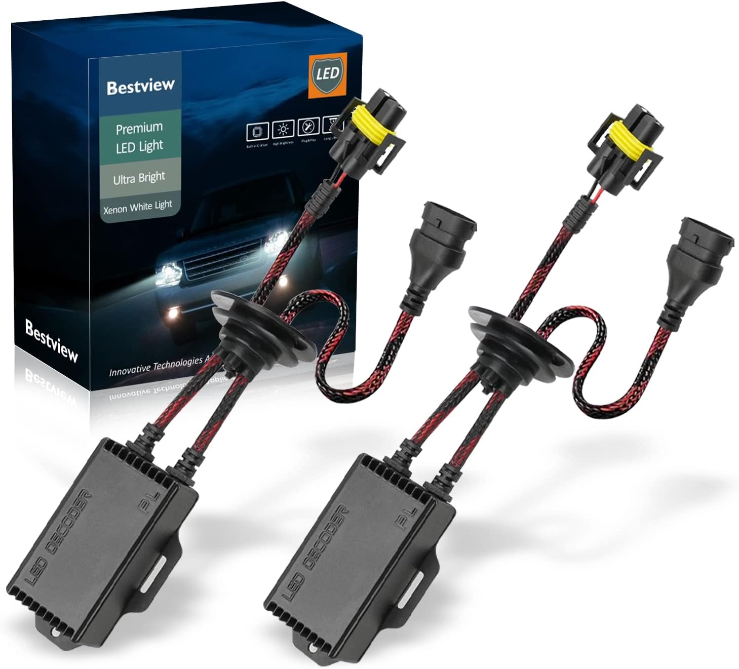 Amazon.com: Bestview H8 H9 H11 LED Light Canbus Decoder Anti Flicker ...