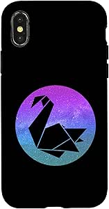 Amazon.com: iPhone X/XS Swan Bird Origami Galaxy Vaporwave Aesthetic ...