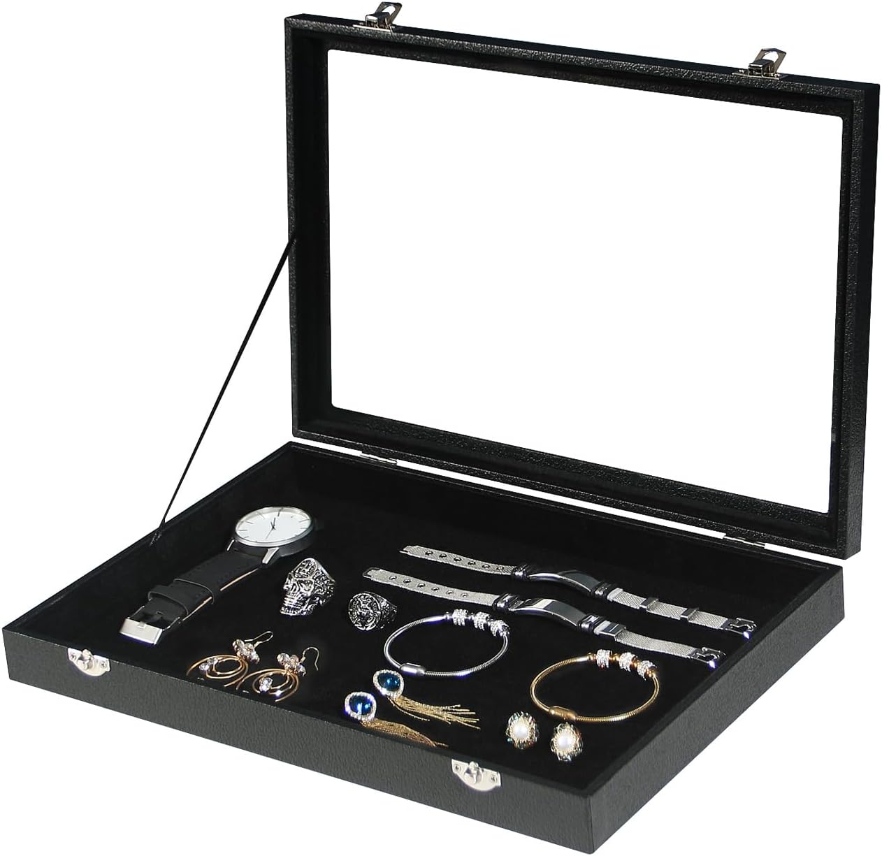 Amazon.com: Weysat Acrylic Locking Display Case for Jewelry, Clear ...
