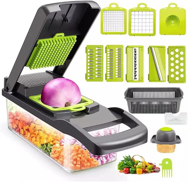 Amazon.com: 12 in 1 Vegetable Chopper, Mandoline Slicer & Cheese Grater ...
