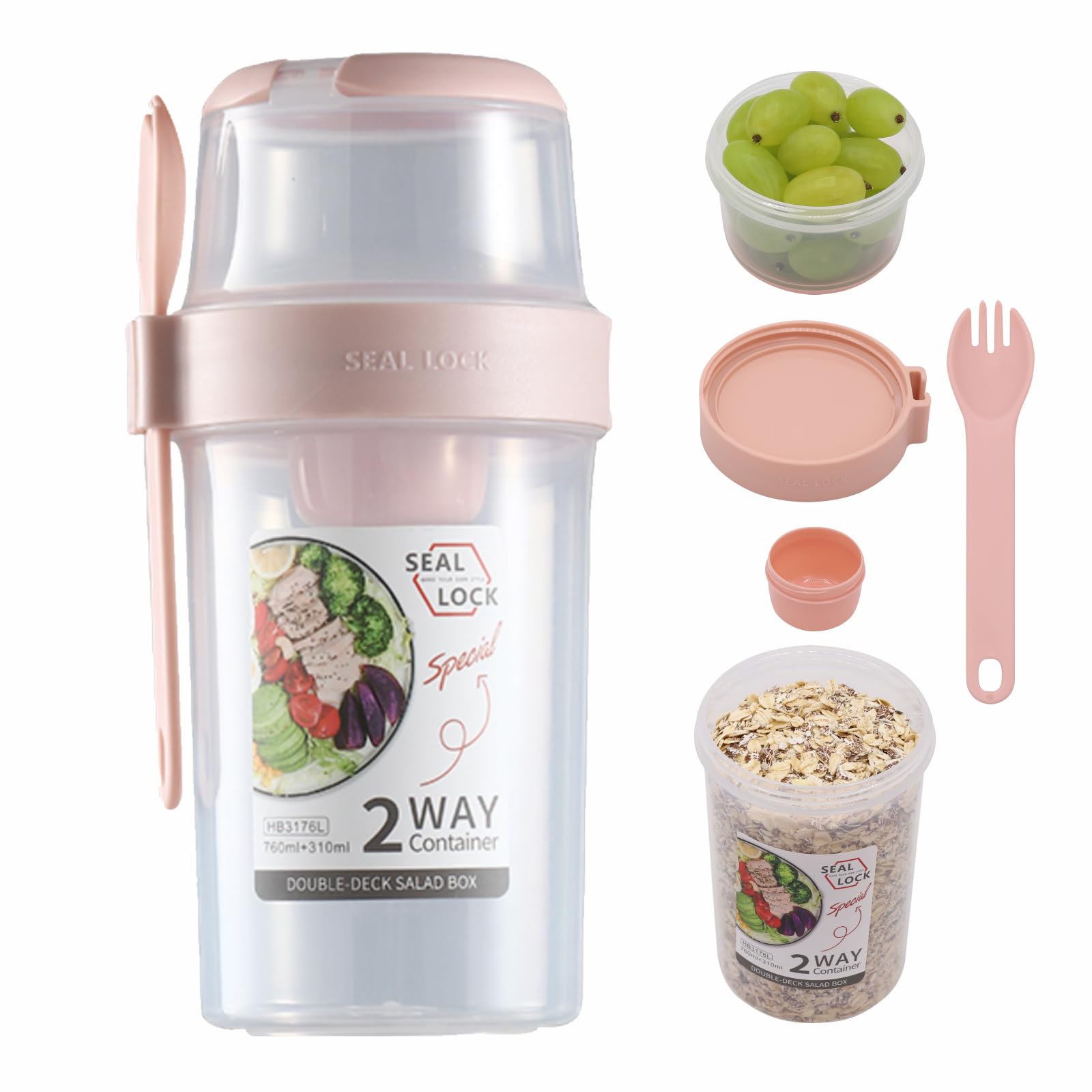 Amazon.com: Daasigwaa Breakfast On The Go Cups, Salad Cup To Go, Take ...