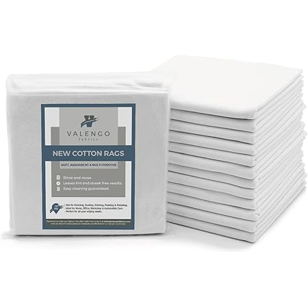 Amazon.com: VALENGO New Lint Free Rags- 100% Cotton Rags for Cleaning ...