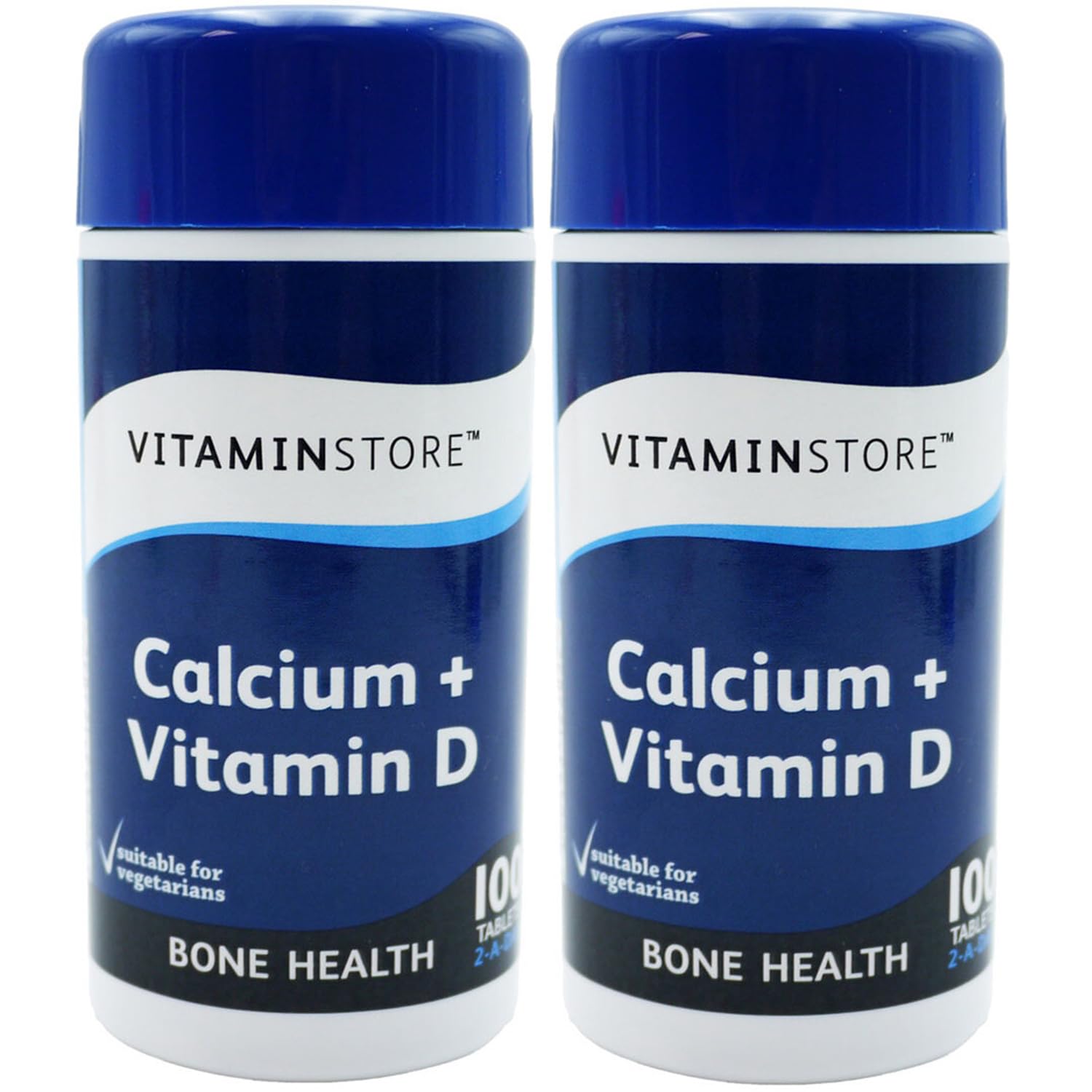 2 x Calcium & Vitamin D Tablets, 200 Tablets – High Strength Supplement ...