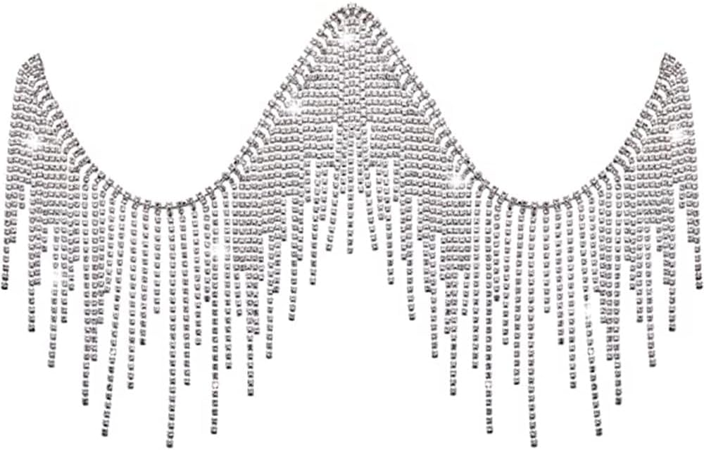 Amazon.com: JUWAIre Rhinestone Fringe Rhinestone Trim Rhinestone Ribbon ...