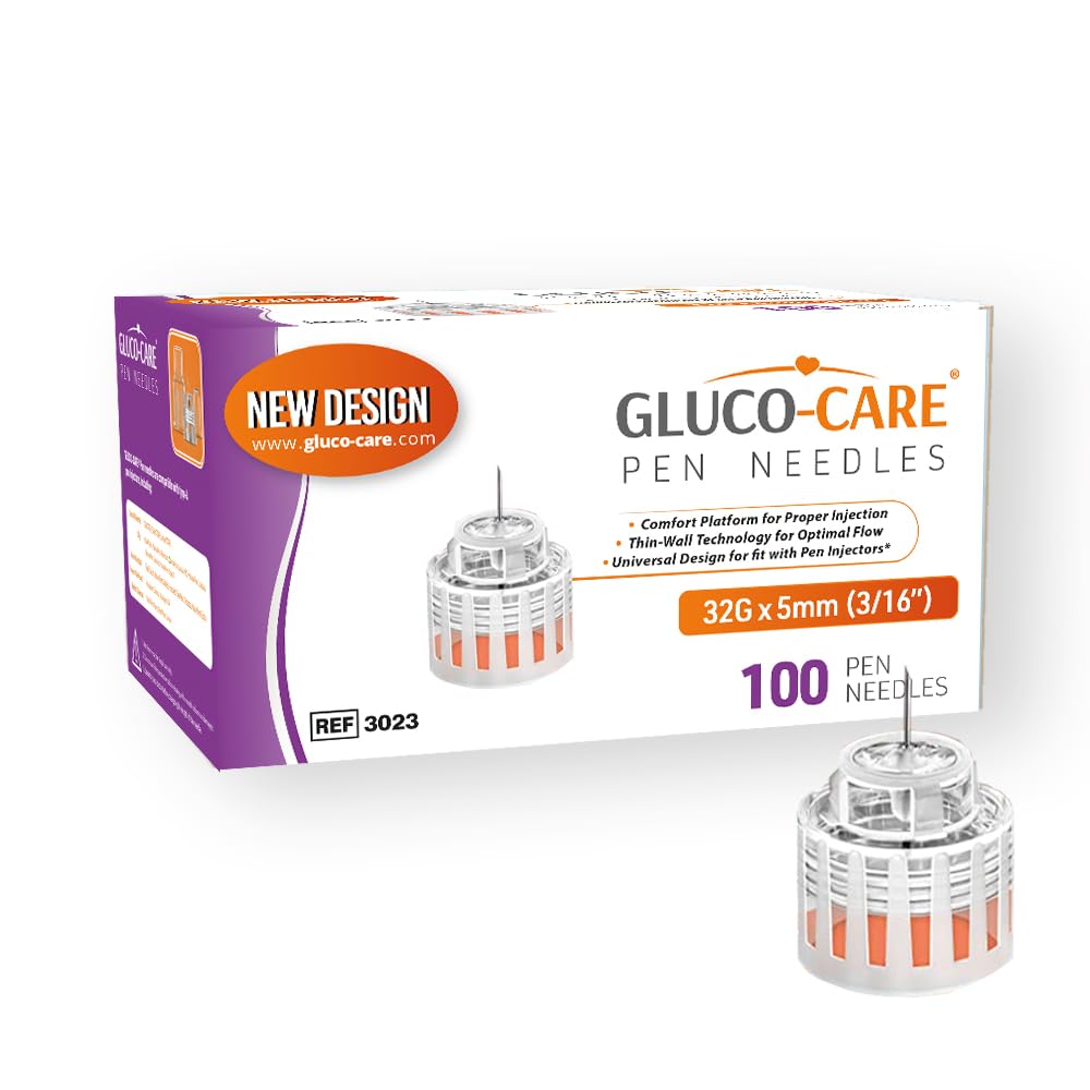 Amazon.com: GLUCO-CARE Plus Pen Tips 32G x 5mm, Universal Fit, Box of ...
