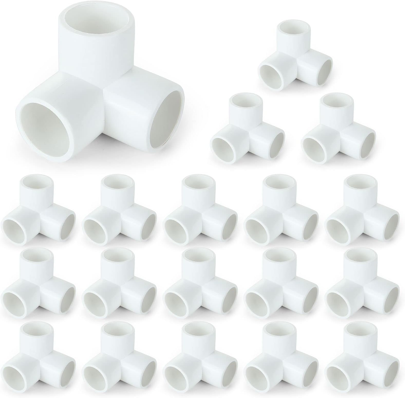 Amazon.com: 24Pack PVC Elbow Fittings, 3/4 Inch 3 Way PVC Pipe Fitting ...