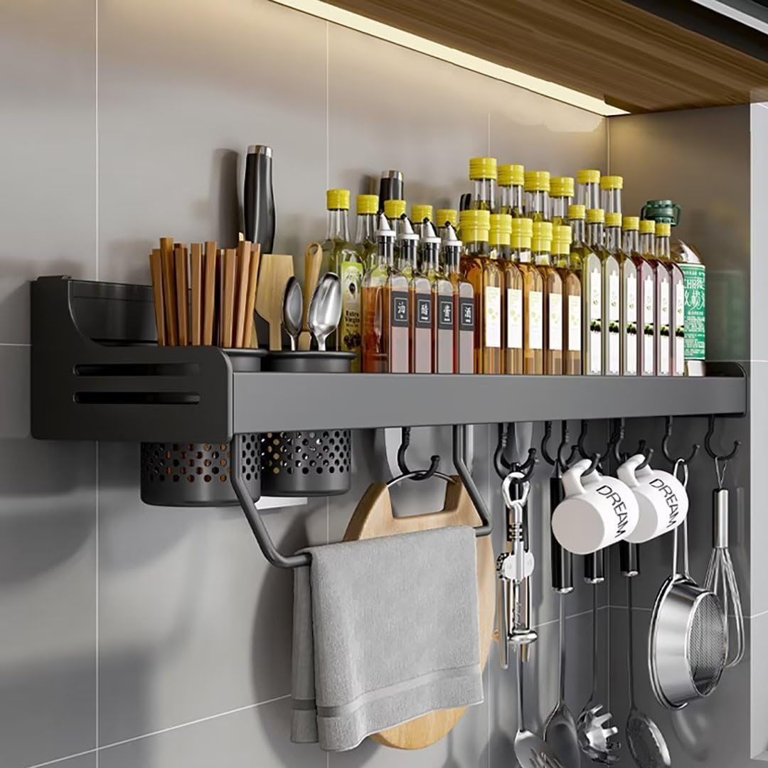 Hovoto Spice Rack Wall Mounted, Hanging Storage Shelves, Kitchen Wall ...