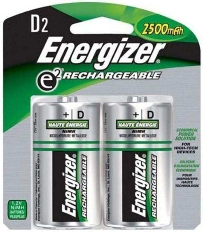 Energizer Rechargeable Batteries D, Recharge Power Plus, 2 Pack: Amazon ...