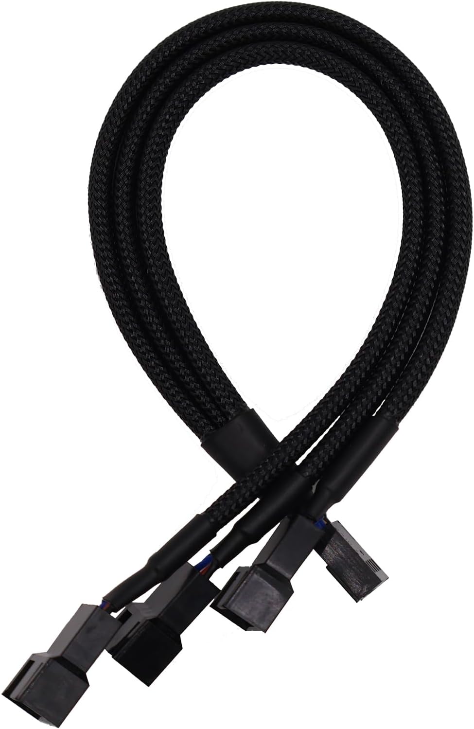 Amazon.com: 4 Pin PWM Fan Splitter Cable Black Sleeved Case Fan Braided ...