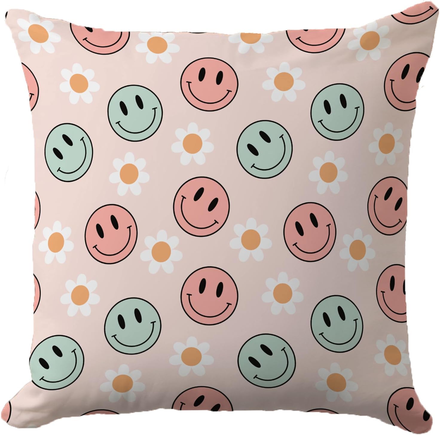 Amazon.com: MINI ZOZI Preppy Pillows Covers 18x18 Linen Pink Decorative ...