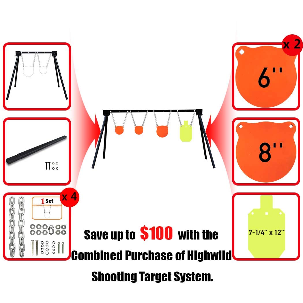Snapklik.com : Highwild Steel Target Stand AR500 Shooting Target System