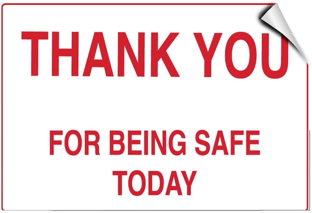 Amazon.com : Thank You for Being Safe Today Hazard Safety Slogans Label ...