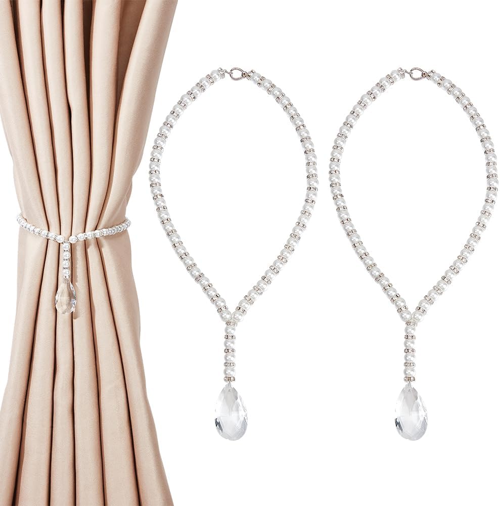 Amazon.com: BENECREAT 2Pcs Pearl Curtain Tiebacks with Clasp, Pearl ...