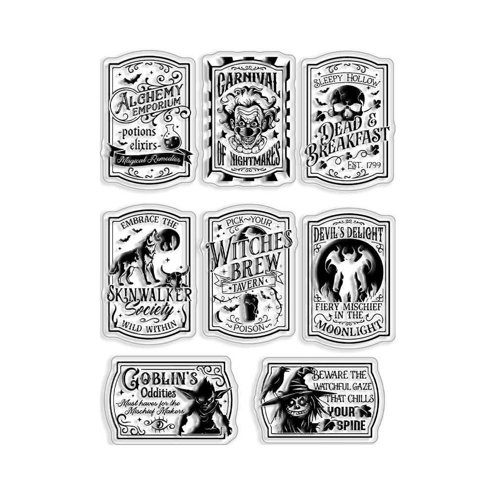 Amazon.com: Happy Halloween Witch Monster Joker Seal Pattern Clear ...