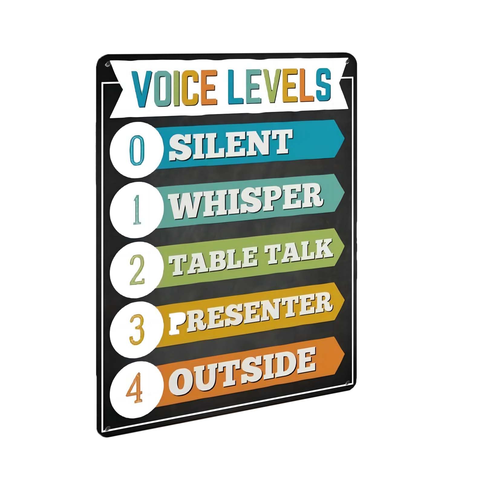 Amazon.com: Voice Level Chart Classroom Poster Decor Art Metal Tin Sign ...
