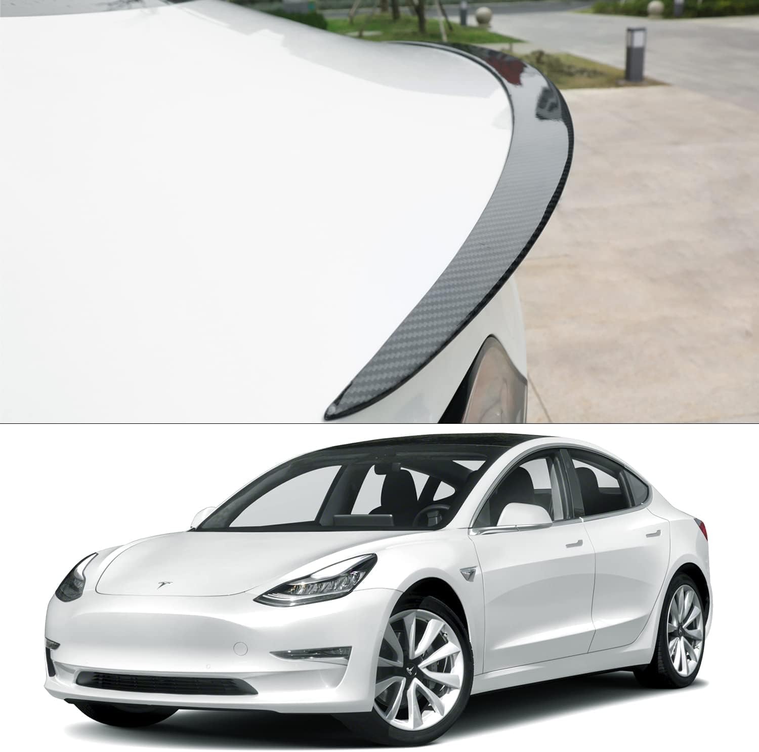 Amazon.com: Vacallity Tesla Model 3 Spoiler, Carbon Fiber Patterned ...