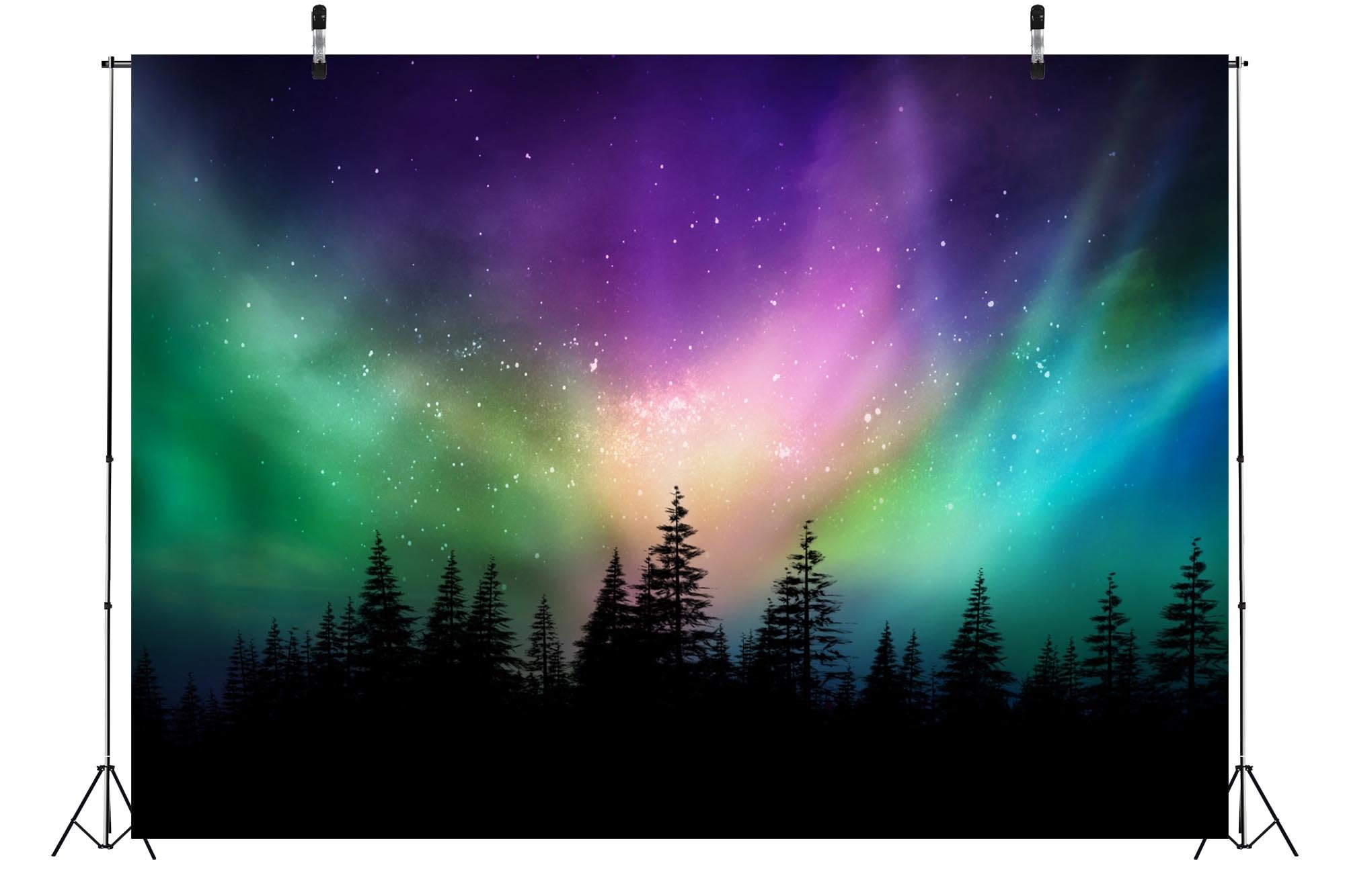 Forest Backdrop DULUDA 7x5 FT Colorful Northern Lights Backdrop ...