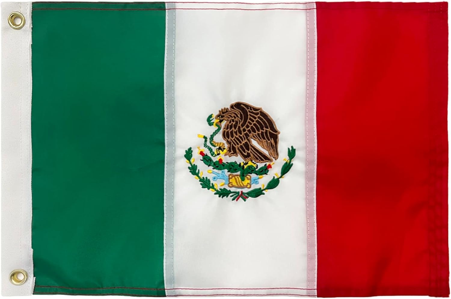 Amazon.com : ROTERDON Mexico Flag 12x18 Inch, Embroidered Mexican Boat ...