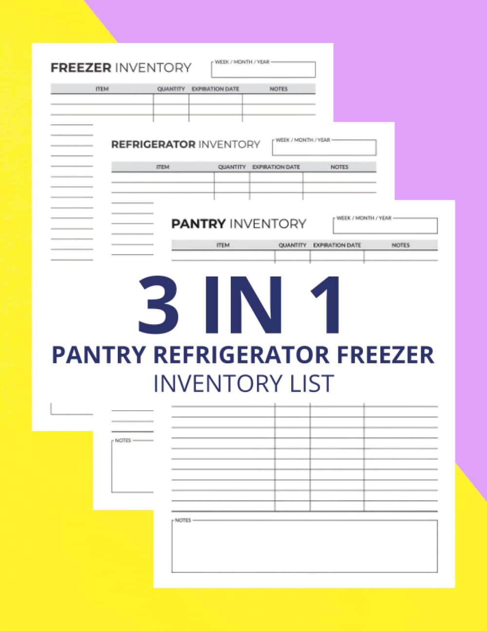 Buy 3 In 1 Pantry Refrigerator Freezer Inventory List: Keep Track Of ...
