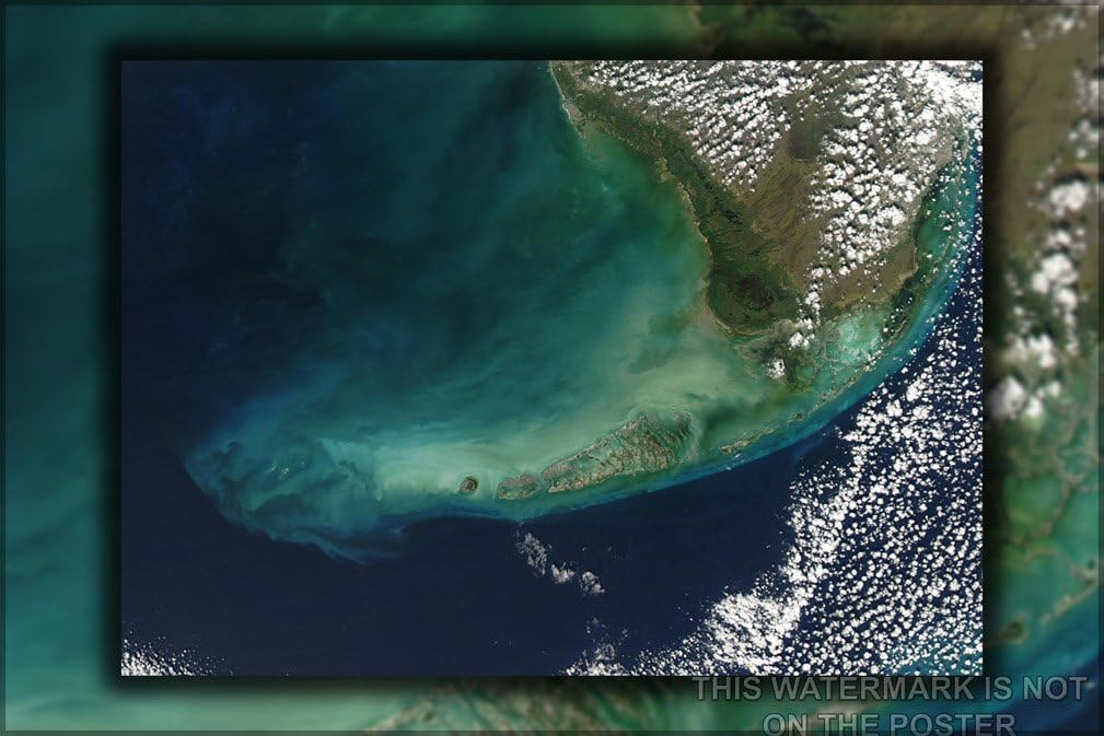 Amazon.com: History Galore 24"x36" Gallery Poster, florida keys landsat ...
